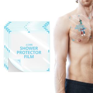 jj care shower protector [pack of 14], 9x9 dialysis catheter shower cover, picc line water barrier, colostomy shower shields, waterproof bandage protector, 2 weeks supply