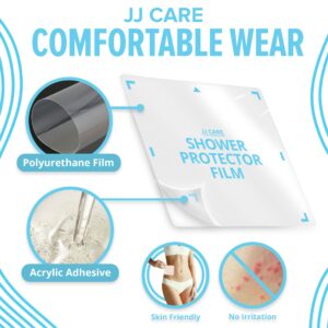 JJ CARE Shower Protector [Pack of 14], 9x9 Dialysis Catheter Shower Cover, PICC Line Water Barrier, Colostomy Shower Shields, Waterproof Bandage Protector, 2 Weeks Supply