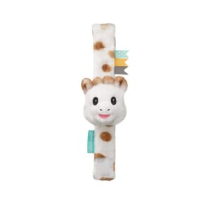 vulli sophie the giraffe sweetie strap rattle, white, brown, yellow