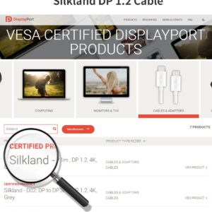 Silkland [VESA Certified DisplayPort Cable, DP Cable 6.6ft [4K@60Hz, 2K@165Hz 144Hz], 1080P 240Hz Braided Video Display Port Cord High Speed 1440P, Compatible FreeSync G-Sync Gaming Monitor