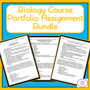 distance learning: biology course- 15 unit portfolios assignment bundle