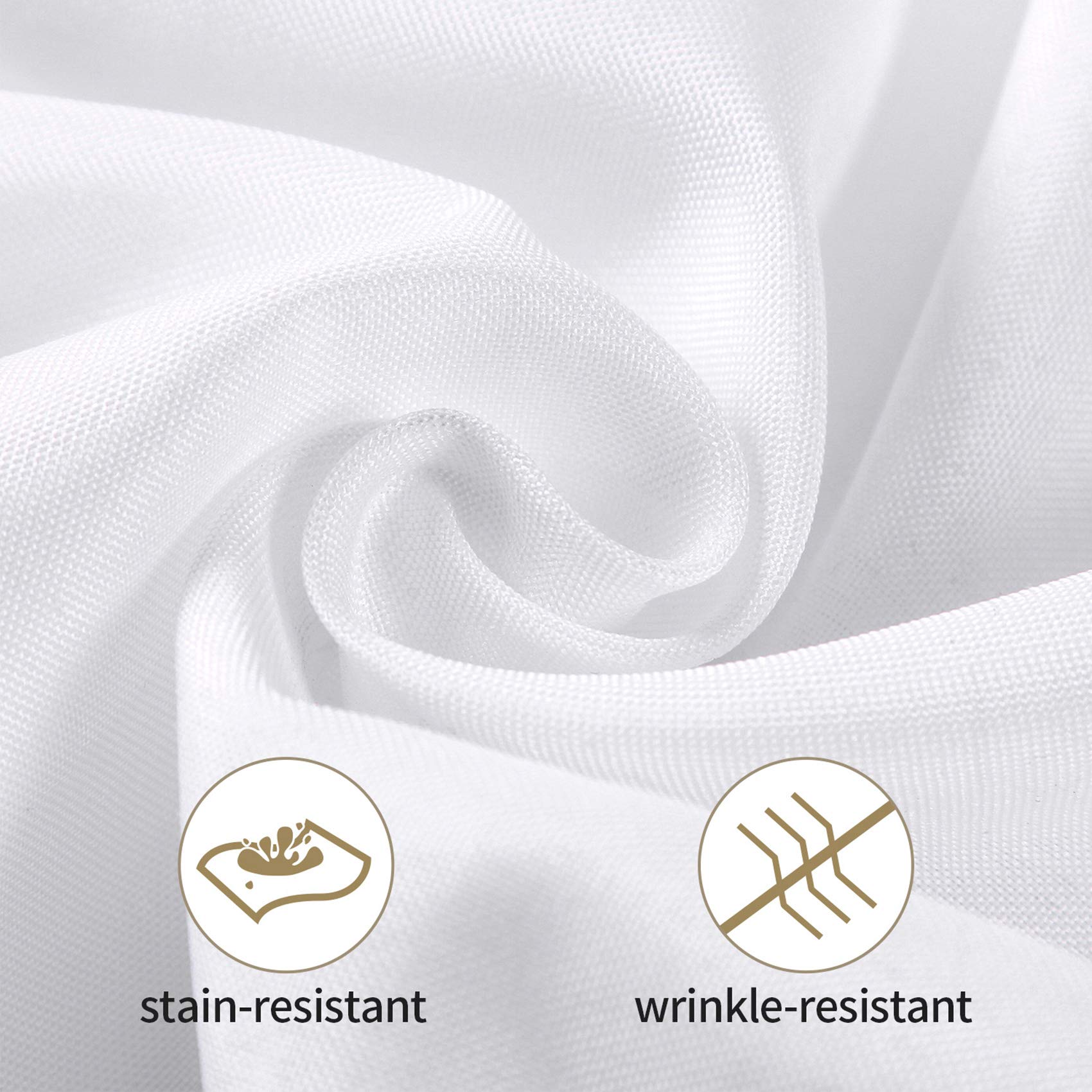 Ascoza 2pack 120 Inch White Round Tablecloth in Polyester Fabric for Wedding/Banquet/Restaurant/Parties