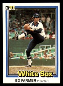 baseball mlb 1981 donruss #40 ed farmer nm-mt white sox