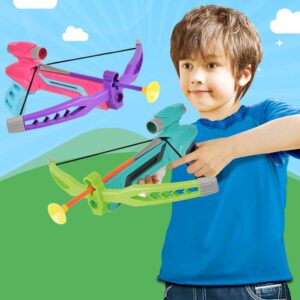 WenToyce Mini Archery Set for Kids, Toddler Action Bow Arrow Kit, 3 Suction Cup Arrows, Safe Shooting Hunting Competition Game for Garden Park Fun, Green