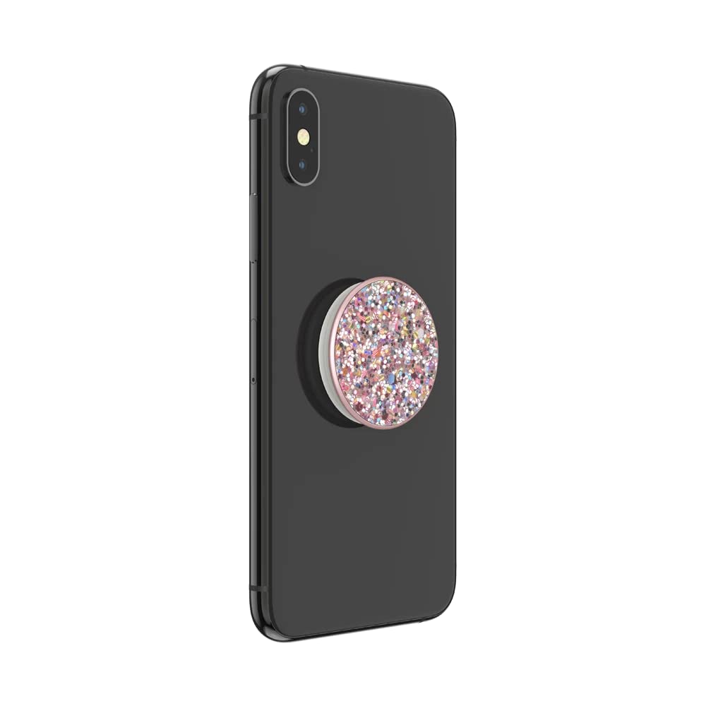 PopSockets Phone Grip with Expanding Kickstand, Glitter PopGrip - Rosebud