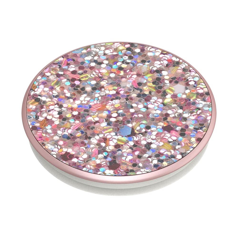 PopSockets Phone Grip with Expanding Kickstand, Glitter PopGrip - Rosebud