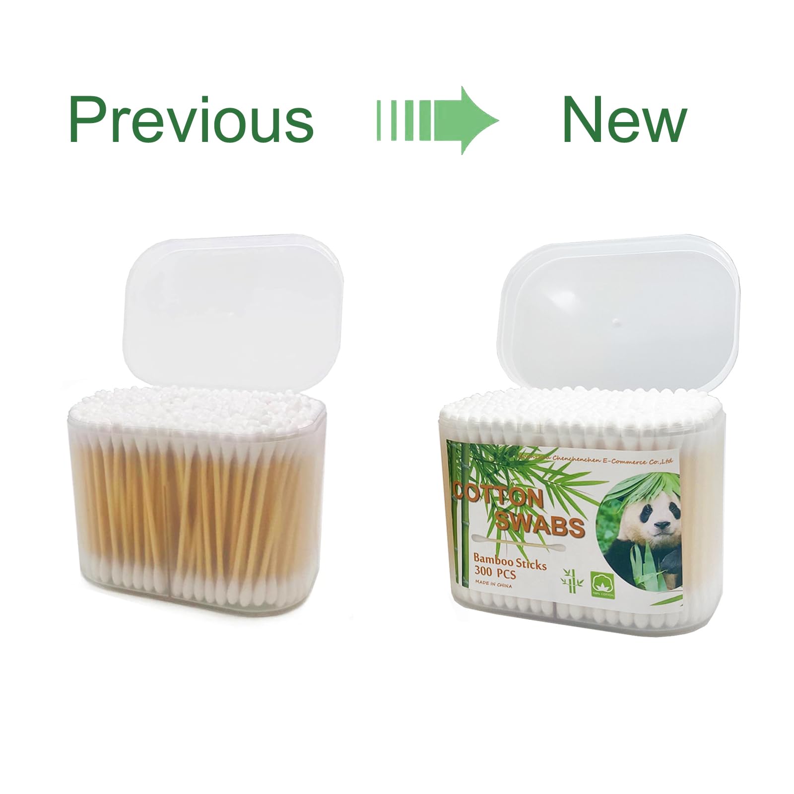 900pcs Bamboo Cotton Swabs, Biodegradable Wooden Cotton Buds