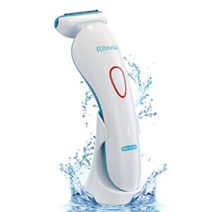 Electric Shaver for Women, Ribivaul Women's Electric Razor for Legs and Underarms, Cordless Ladies Electric Razor for Women Pubic Hair, 3-Blade in 1 Foil Shaver and Bikini Trimmer, Wet & Dry Use, Blue