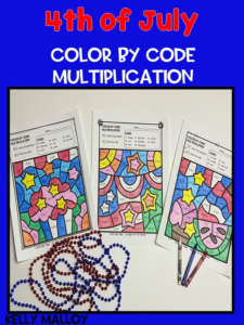 4th of july multiplication color by number