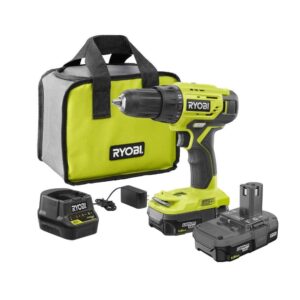 ryobi p215k1 18-volt one+ lithium-ion cordless 1/2 in. drill/driver kit with (2) 1.5 ah batteries, charger, and bag