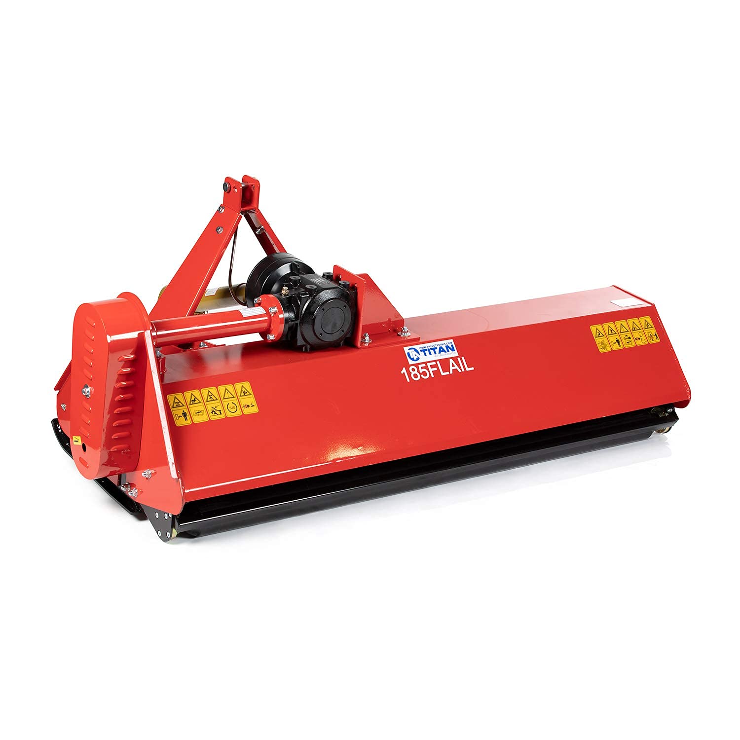 Titan Attachments 3 Point 72" Flail Mower with Replaceable Forged Hammer Blades, PTO Powered 40-60HP Mowing Attachment for Category 1 Tractors and Loaders, Mulch up to 3" Diameter Wood