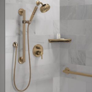 DELTA FAUCET T24859-CZ Contemporary Monitor 14 Series Valve 3-Setting Integrated Shower Trim with Diverter, Champagne Bronze