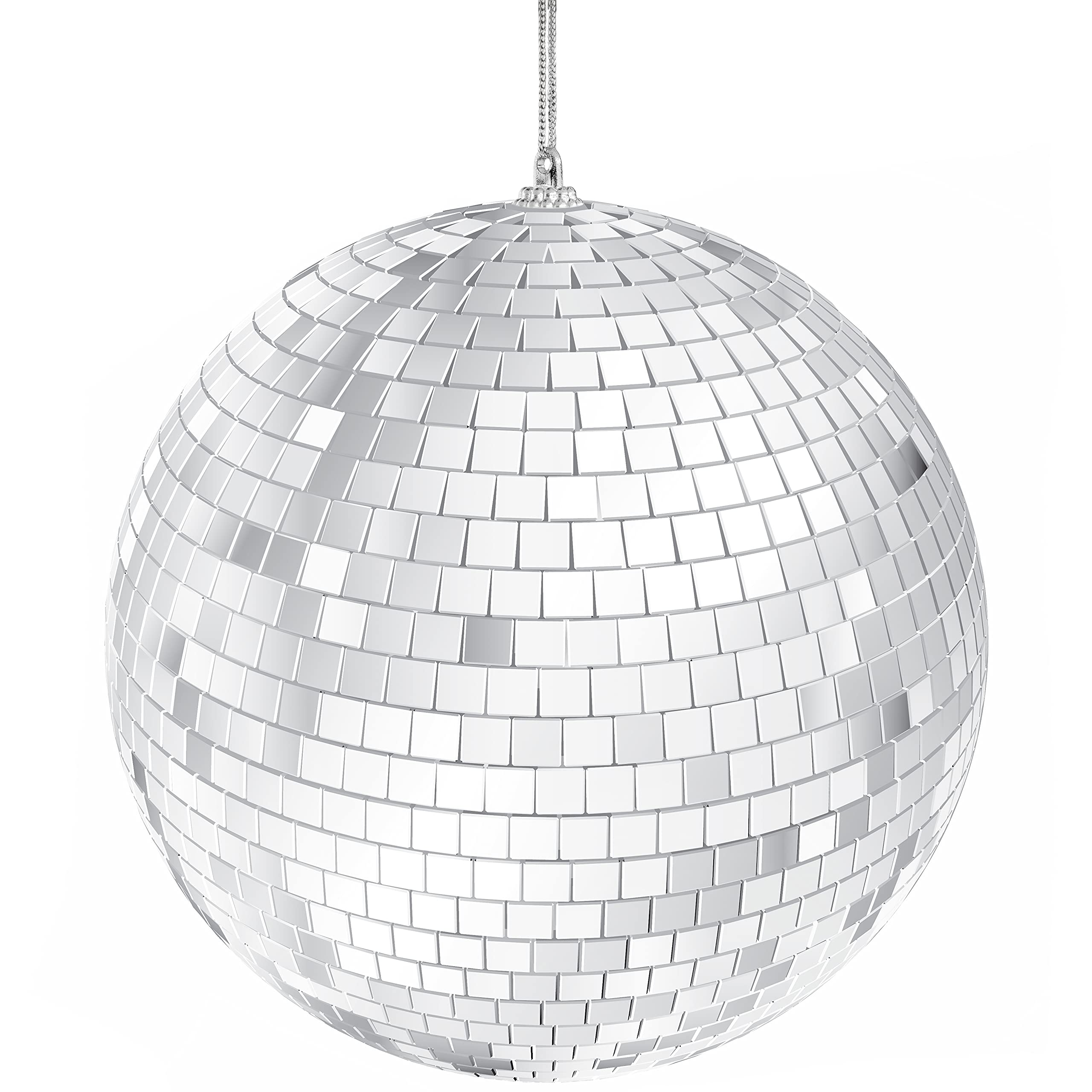 The Dreidel Company Mirror Disco Ball 4" Inch 4-Pack, Silver Hanging Ball with Attached String for Ring, Reflects Light, Fun Party Home Bands Decorations, Party Favor (4-Pack)