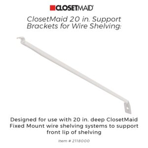 ClosetMaid 21180 20-Inch Support Brackets for Wire Shelving, 100-Pack, White