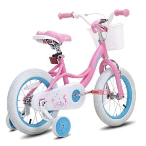 JOYSTAR 12 Inch Kids Bike for Ages 2 3 4 Years Girls, Toddler Bike with Training Wheels & Handbrake for 2-4 Years Old Child, Pink