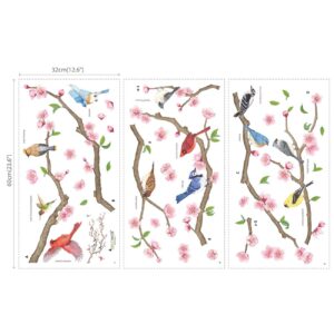 DECOWALL DAT-2004 Garden Birds on Tree Branch Kids Wall Stickers Wall Decals Peel and Stick Removable Wall Stickers for Kids Nursery Bedroom Living Room d?cor