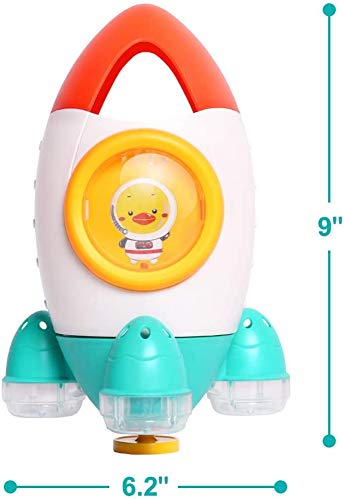 Baby Bath Toy, Spray Water Bathtub Toy, Space Rocket Fountain Shower Toys, Fun Bath Time Tub Toy,Gift for 18 Months,2,3 Year Olds Infants Toddlers Boys Girls Kids Children