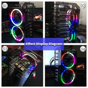 GeeekPi Cluster Case for Raspberry Pi, Pi Rack Case Stackable Case with Cooling Fan 120mm RGB LED 5V Fan for Raspberry Pi 4B/3B+/3B/2B/B+ and Jetson Nano (8-Layers)