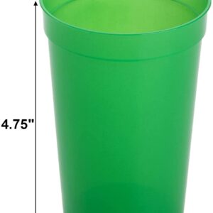 Fasmov 30 Pack 16 oz. Plastic Cups Plastic Tumblers Blank Reusable Drink Tumblers for Parties, Events, Marketing, Weddings, Green