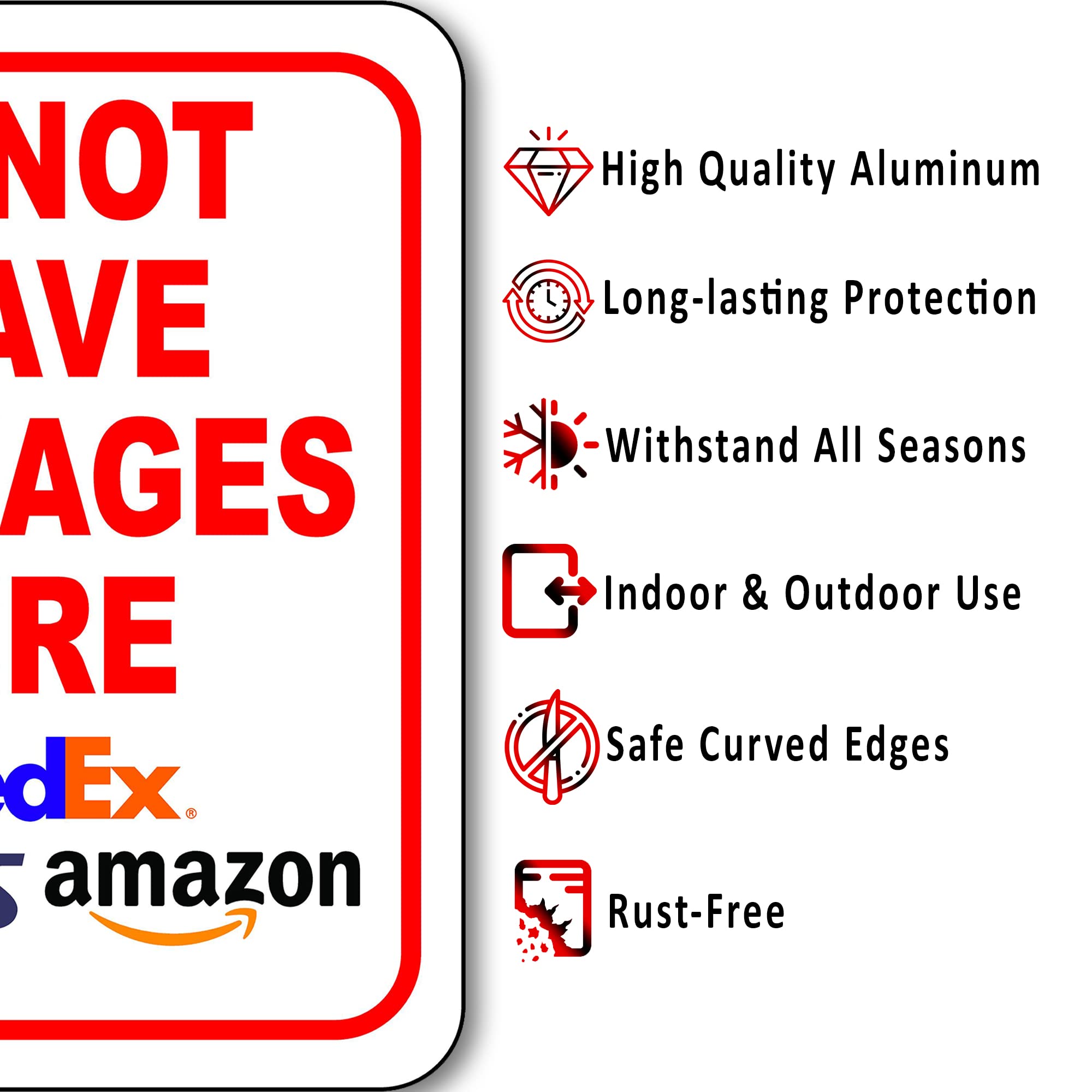 Do NOT Leave Packages Here Delivery Sign for Delivery Driver - Delivery Instructions for My Packages from Amazon, FedEx, USPS, UPS - Indoor Outdoor Delivery Signs for Home, Office, Work - 8.5" x 10"