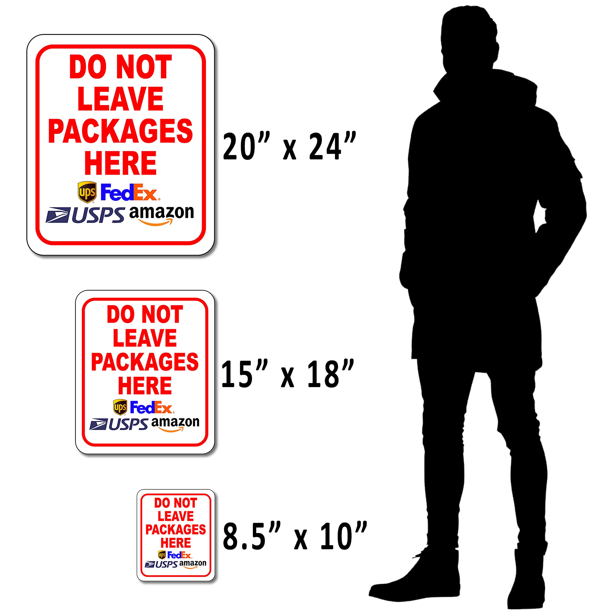 Do NOT Leave Packages Here Delivery Sign for Delivery Driver - Delivery Instructions for My Packages from Amazon, FedEx, USPS, UPS - Indoor Outdoor Delivery Signs for Home, Office, Work - 8.5" x 10"