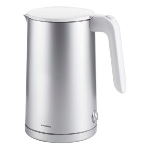 zwilling enfinigy cool touch 1.5-liter electric kettle, cordless tea kettle & hot water, silver