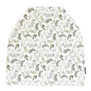 Extra Soft and Stretchy Nursing and Carseat Cover: Graceful Greenery by Village Baby