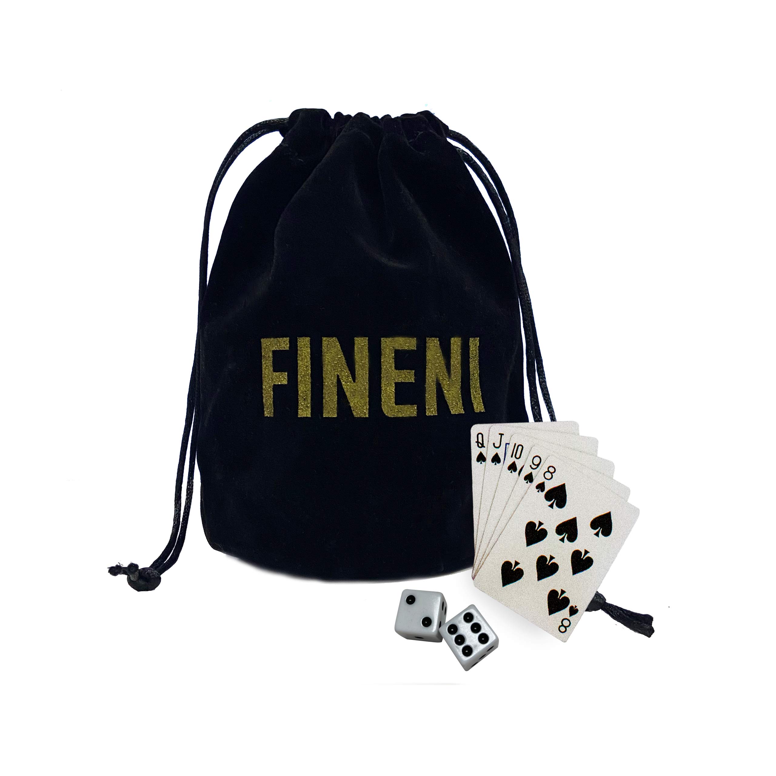 FINENI Horse Racing Board Game with Luxurious Durable Metal Horses, 11 Pieces, Black, Real Pine Wood Horseracing Game Board, Dice and Cards