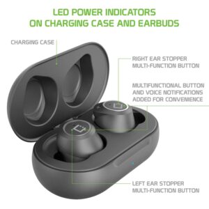 Wireless V5 Bluetooth Earbuds Compatible with Motorola Moto G Play Edition with Charging case for in Ear Headphones. (V5.0 Black)