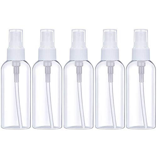 Fine Mist Spray Bottle 3.4oz/100ml Clear Travel Bottles Leak Proof for Makeup Cosmetic Containers (CLEAR)