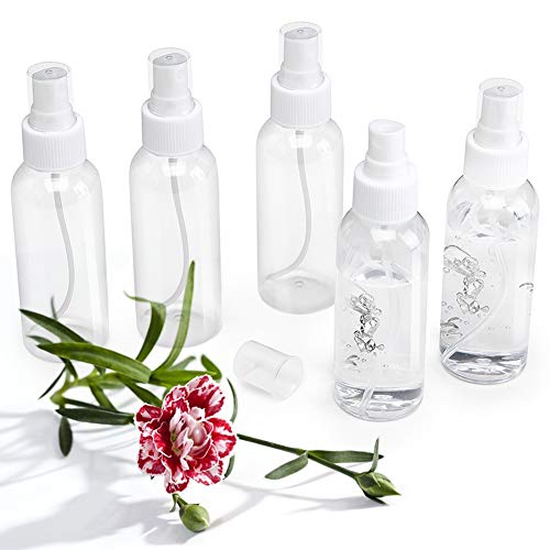 Fine Mist Spray Bottle 3.4oz/100ml Clear Travel Bottles Leak Proof for Makeup Cosmetic Containers (CLEAR)