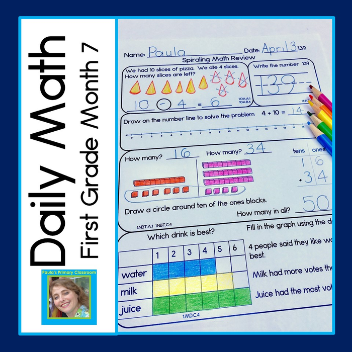 Daily math first grade month 7