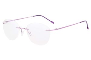 shinu titanium blue light blocking computer glasses rimless frame-jatt1022(c3,cr39-0)