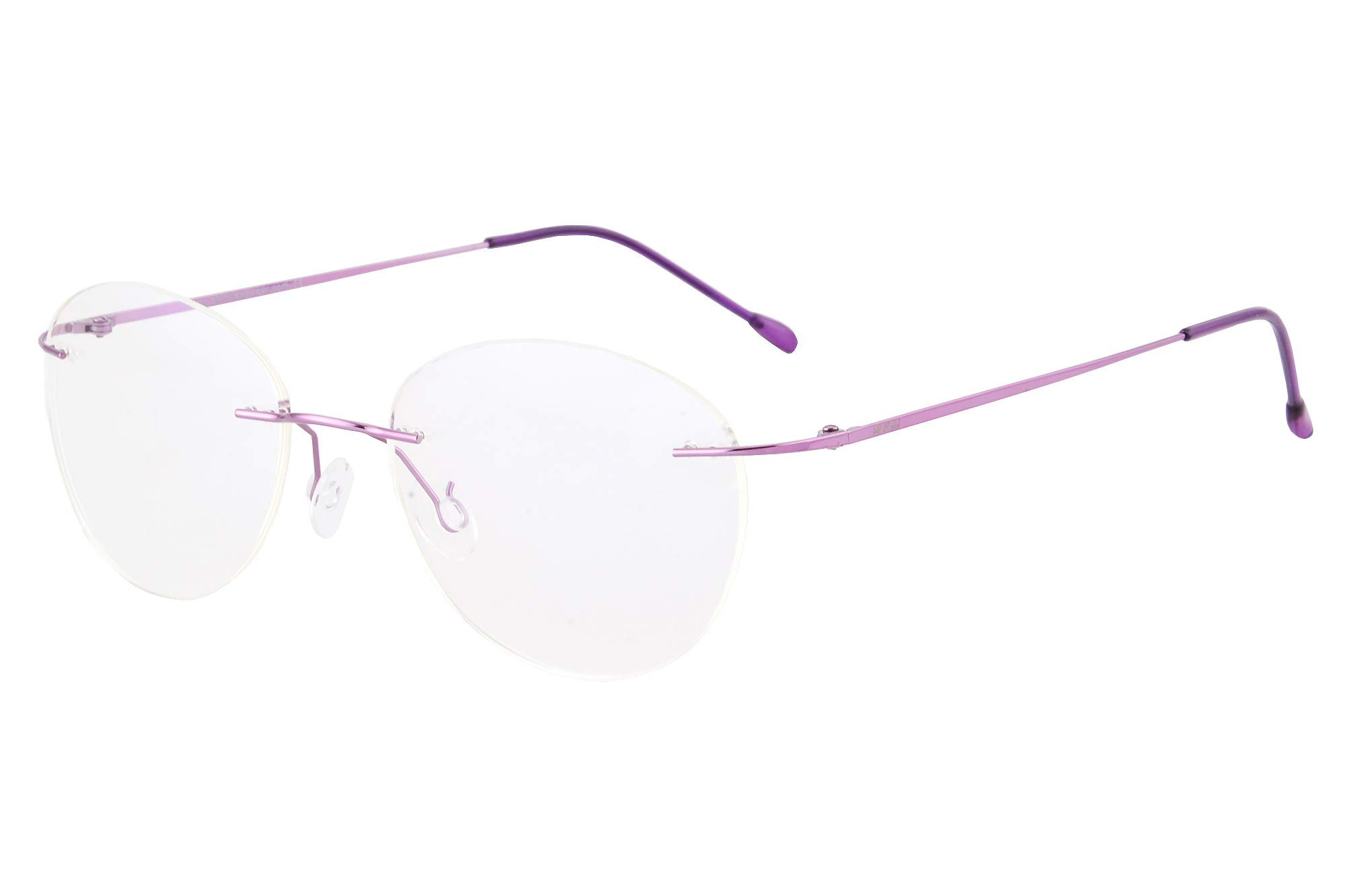 SHINU Titanium Blue Light Blocking Computer Glasses Rimless Frame-JATT1022(C3,CR39-0)