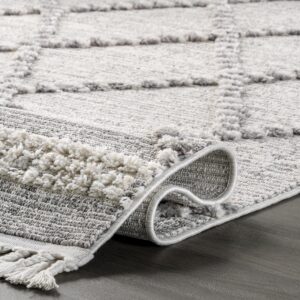 nuLOOM Skylar Geometric Trellis Tassel Area Rug, 7x9, Beige