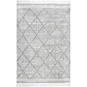 nuLOOM Skylar Geometric Trellis Tassel Area Rug, 7x9, Beige