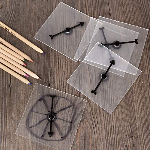 Hotusi Game Spinner Transparent Spinners Dry Erase Math Game Spinner with Rotating Arrow for Party Games and Teaching (15Pack)