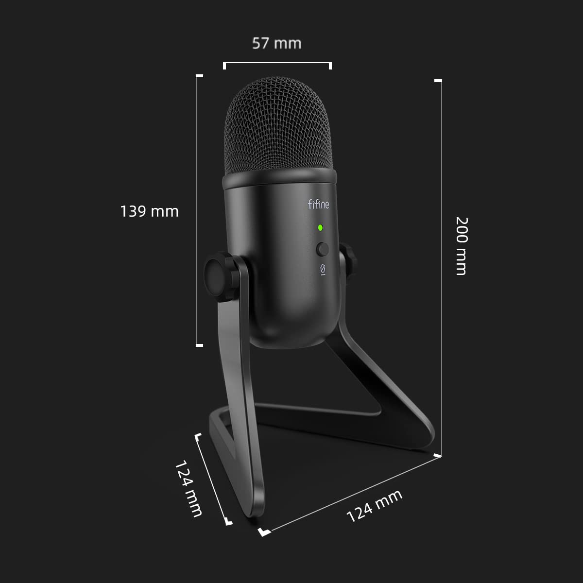 FIFINE USB Podcast Microphone for Recording Streaming, Condenser Computer Gaming Mic for PC Mac PS4. Headphone Output&Volume Control, Mic Gain Control, Mute Button for Vocal, YouTube. (K678)