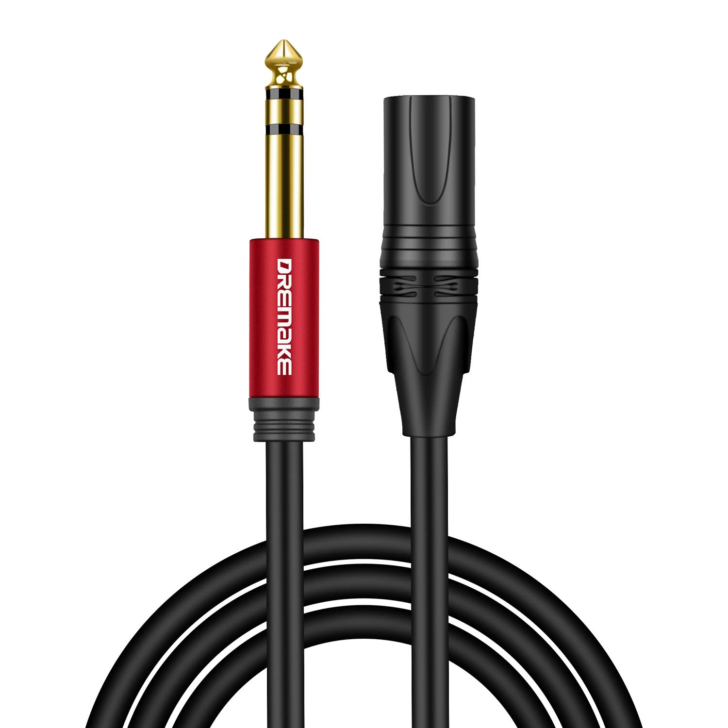 DREMAKE 40 Foot TRS Stereo 6.35mm 1/4 Inch to XLR Balanced Mic Cable Male to Male Audio Patch Cord for Speakers, Amplifier