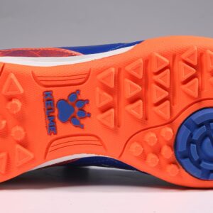 KELME Laceless Soccer Shoes for Kids and Youth – Soccer Cleats Turf or Futsal – Boys/Girls – Indoor or Outdoor Football Boots (Blue/Orange, 4)