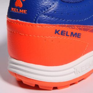 KELME Laceless Soccer Shoes for Kids and Youth – Soccer Cleats Turf or Futsal – Boys/Girls – Indoor or Outdoor Football Boots (Blue/Orange, 4)