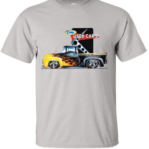 Fair Game Classic F-100 Ford Trucks T-Shirt 1953-56 F100 Pickup Truck Redline-Ice Grey-3x