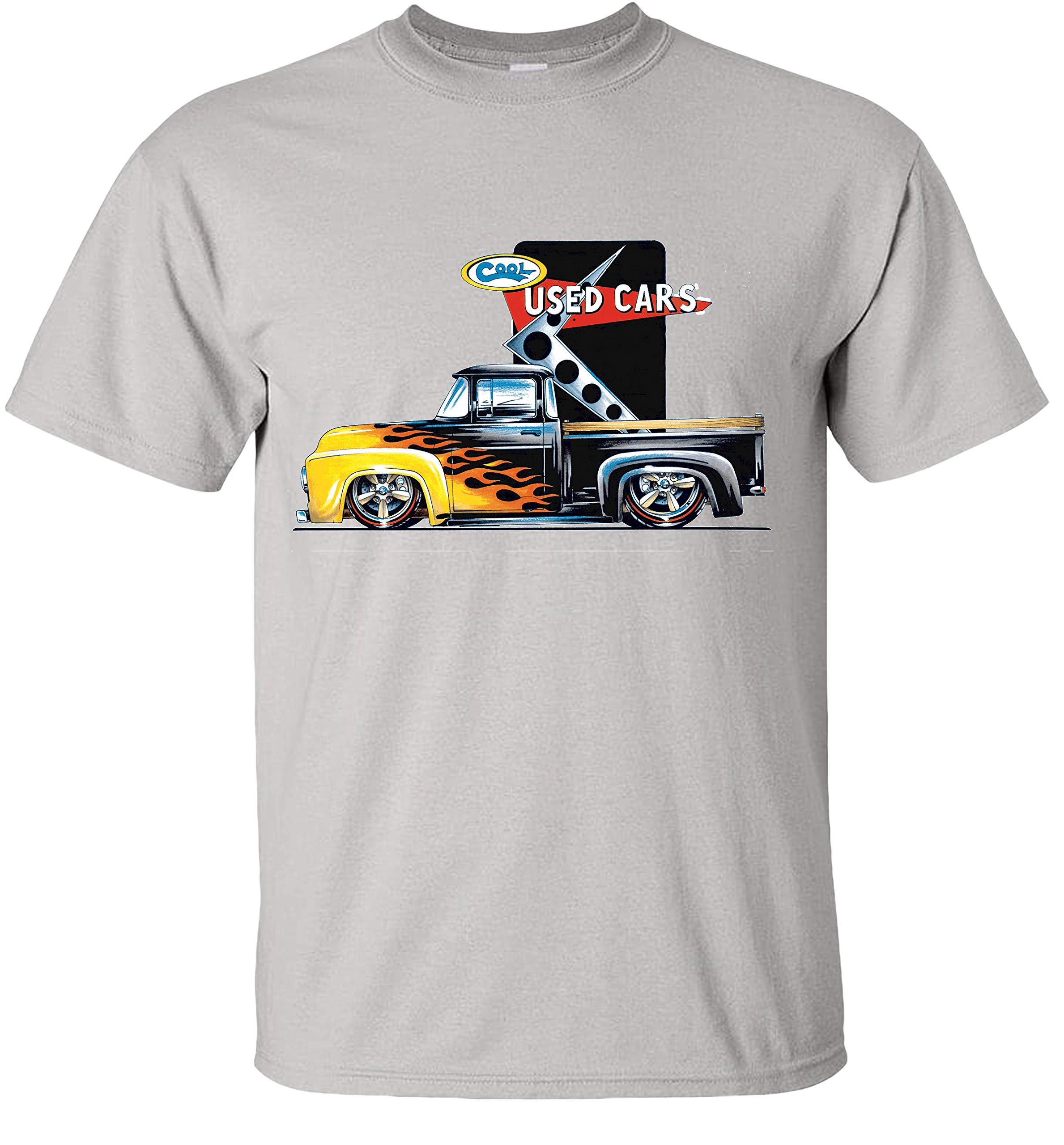 Fair Game Classic F-100 Ford Trucks T-Shirt 1953-56 F100 Pickup Truck Redline-Ice Grey-3x