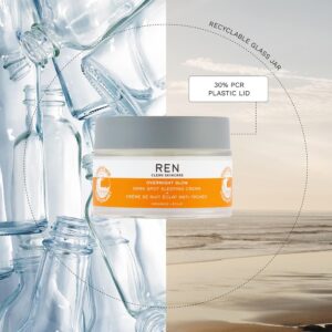 REN Clean Skincare Radiance Overnight Glow Dark Spot Sleeping Cream - Hydrating Facial Moisturizer, Clinically Proven to Reduce the Appearance of Dark Spots, Awake to Dewy & Glowing Skin