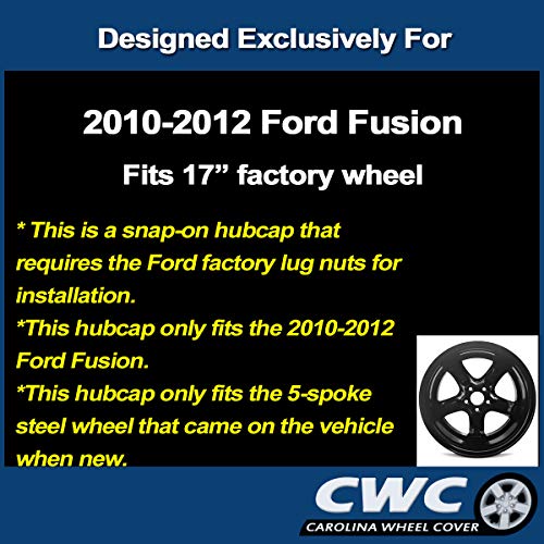 Premium Replica Hubcap, Replacement for Ford Fusion 2010-2012, 17-inch Wheel Cover (1-Piece)