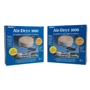 davis instruments air-dryr 1000 dehumidifier bundle (2 pack) quiet boat dehumidifier for moisture problems and wet air solution - portable space heater for rv or campers - compact electric boat heater