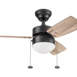 Prominence Home Rawling, 30 Inch Contemporary Indoor LED Ceiling Fan with Light, Pull Chain, Dual Mounting Options, Modern Dual Finish Blades, Reversible Motor - 51587-01 (Bronze)