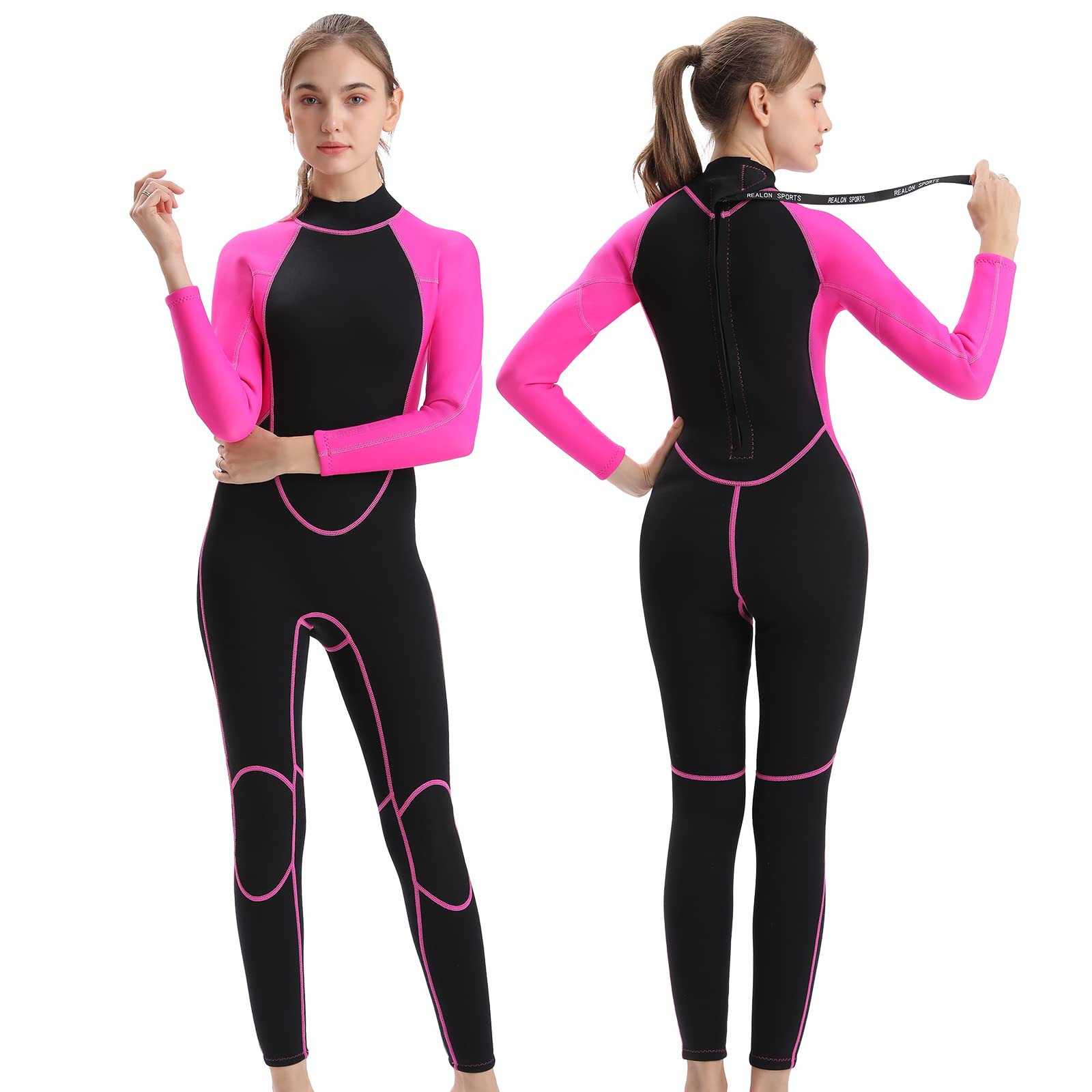 FLEXEL Wetsuit Women Full Body 2mm, Wet Suits for Women Full Wetsuits in Cold Water Weather, Diving Suit for Womens Plus Size Wetsuit Neoprene for Surf Swim Snorkeling Canoeing Scuba Kayaking