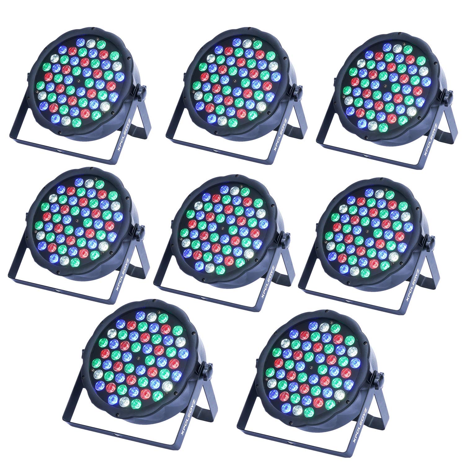 LED Stage Lights XPCLEOYZ 54x3W LED Par Light RGBW 162Watt DMX 512 Stage Lighting for Home Party Wedding DJ Show Club Concert Dance Floor Lighting - 4 Pack … (8PCS)