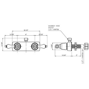 Laguna Brass 3221BN RV/Motorhome Replacement Non-Metallic Two Handle Shower Faucet Valve Diverter Brushed Nickel Finish